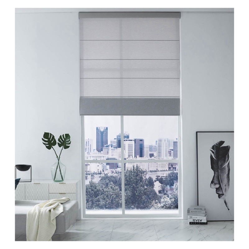 Indoor Sheer Roman Shade Fabric For Motor Roman Blinds Shutter Electric ...